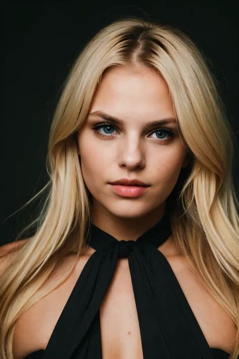 Super Cute Blond Woman In A Dark Theme Seaart Ai