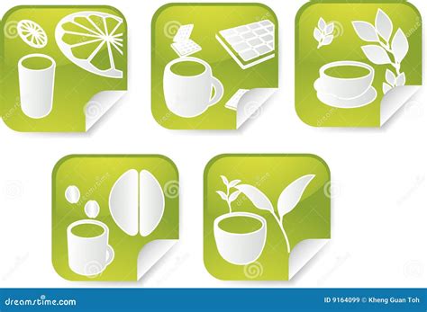 Etiquetas Engomadas De La Bebida Ilustración del Vector Ilustración de helado café 9164099