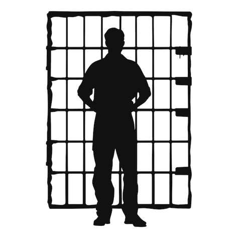 Premium Vector Silhouette Prisoner In Jail Black Color Only Full Body