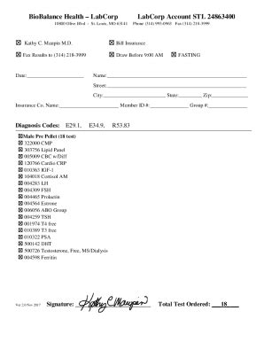 Fillable Online LabCorp LabCorp Account STL Fax Email Print PdfFiller