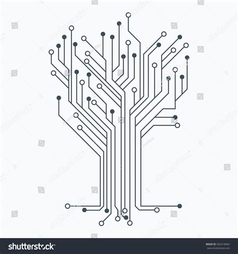 Flat Microelectronics Circuits Circuit Board Vector Stock Vector Royalty Free 565318942