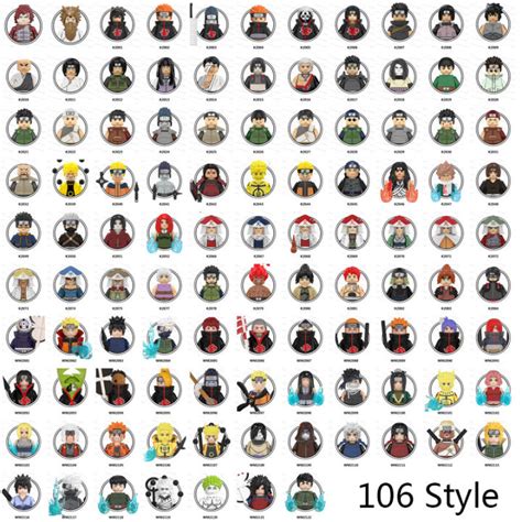 Alineylingg 2024 Sasuke Kakashi Akatsuki Bricks Building Blocks Anime