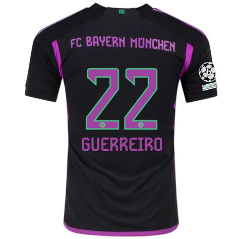 Adidas Bayern Munich Authentic Raphaël Guerreiro Away Jersey W Champi