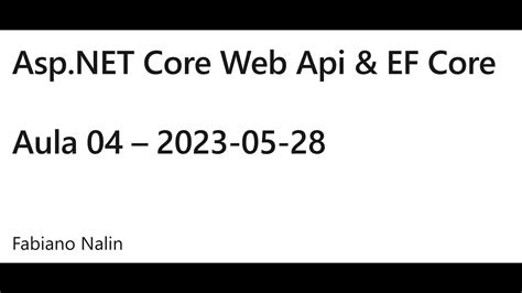 treinamento asp core web api and ef core do zero aula 04
