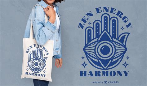 Zen Energy Astrology Tote Bag Design Vector Download