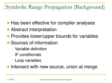 Ppt Interprocedural Symbolic Range Propagation For Optimizing