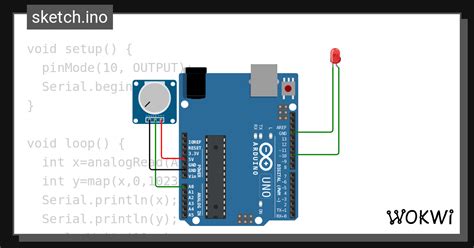LED Brigthness Using Potentio Meter Wokwi ESP STM Arduino Simulator