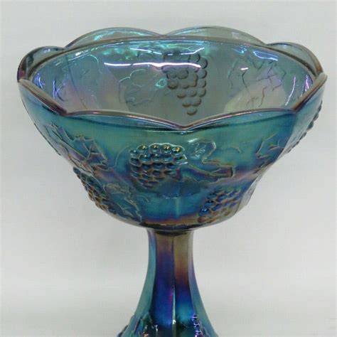 Blue Carnival Glass Etsy