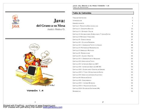 pdf de programación java del grano a su mesa