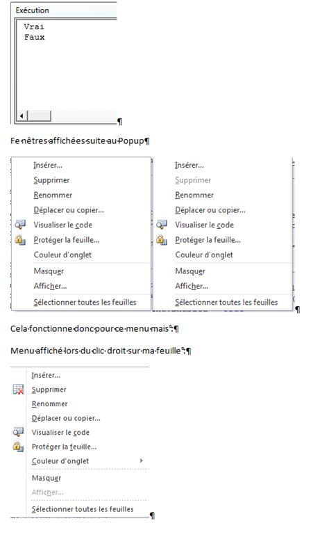 XL 2010 Impossible de désactiver le bouton Supprimer dans le menu