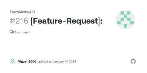 Feature Request · Issue 216 · Forzamodsaio · Github