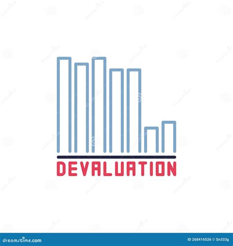Devaluation Bar Chart Vector Currency Value Lowering Concept Outline Icon