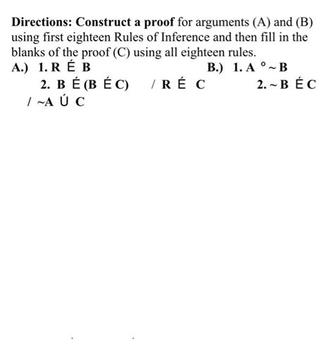 solved directions construct a proof for arguments a and