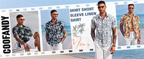 Coofandy Mens Linen Casual Short Sleeve Shirt Button Down