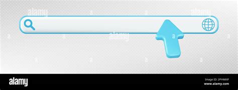3d Render Search Site Bar With Arrow Cursor Vector Website Element