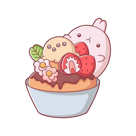 Premium Vector Cute Dessert Character Design Illustration