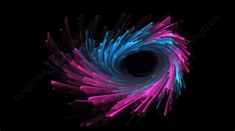 Blue And Pink Spiral Design On The Black Background 3d Illustration Of