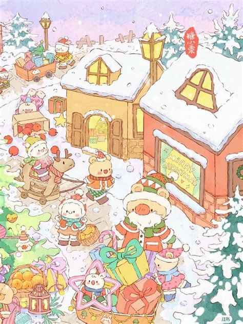 Cat Xmas에 있는 Nekoneko Mewo님의 핀 크리스마스 트리 캐릭터 디자인 레퍼런스 캐릭터 일러스트