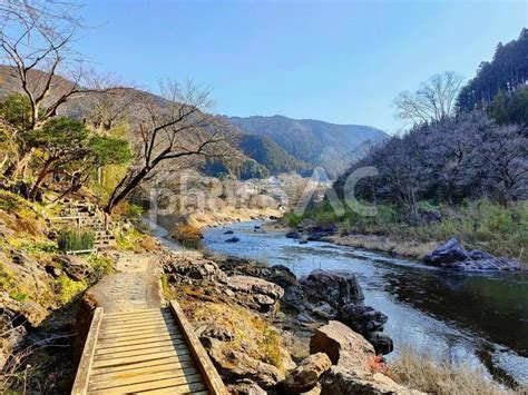川沿いの遊歩道 No 29354704｜写真素材なら「写真ac」無料（フリー）ダウンロードok
