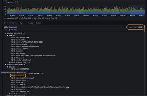 logs drilldown json viewer grafana documentation