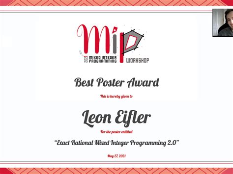 leon eifler receives best poster award for his presentation exact
