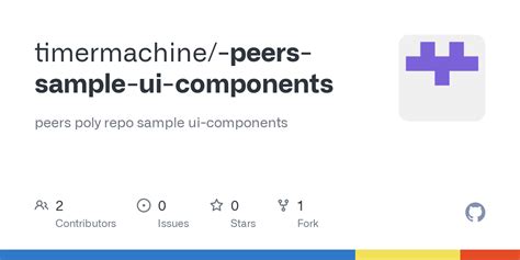 Github Timermachine Peers Sample Ui Components Peers Poly Repo