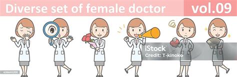 여성 의사의 다양한 세트 Eps10 벡터 포맷 Vol09 간호사에 대한 스톡 벡터 아트 및 기타 이미지 간호사 감정 과학 Istock