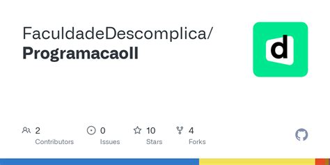 GitHub FaculdadeDescomplica ProgramacaoII