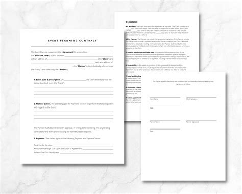 Editable Event Planner Contract Template Event Planner Agreement
