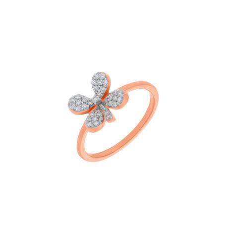 4 Leaved Clover Diamond Ring Set In 18kt Gold