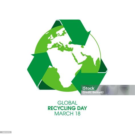 Global Recycling Day Poster With Recycling Symbol Vector向量圖形及更多循環再造符號圖片