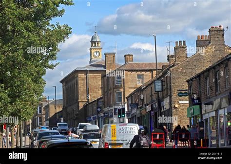 High Street West Traffic In Glossop Town Centre Leading Up To Market