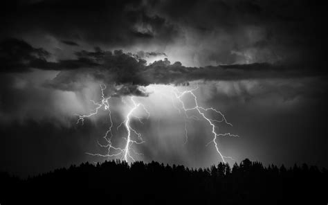 Lightning Storm Rain Clouds Sky Nature Thunderstorm Wallpapers Hd