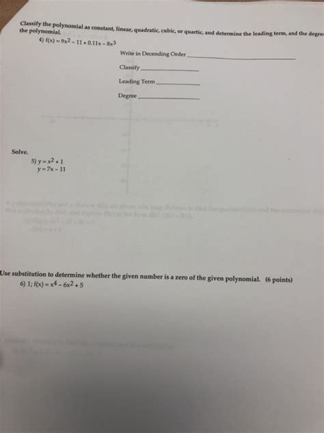 Solved Classify The Polynomial As Constant Linear Solved Classify The Polynomial As Constant Linear