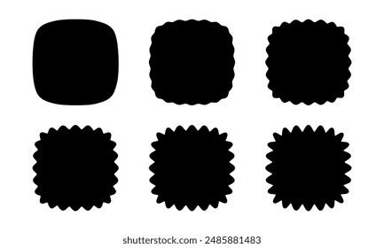 Set Squircles Squares Rounded Borders Corners Stock Vector Royalty