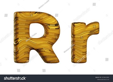Golden Uppercase Lowercase Letter R Shiny Stock Illustration 2219631981