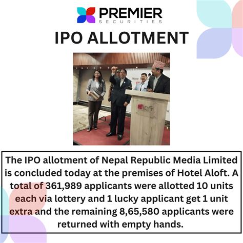 The Ipo Allotment Of Nepal Republic Premier Securities