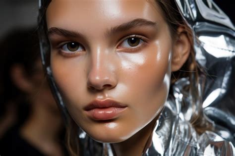 Premium Ai Image Generative Ai Portrait Young Woman Model Glossy