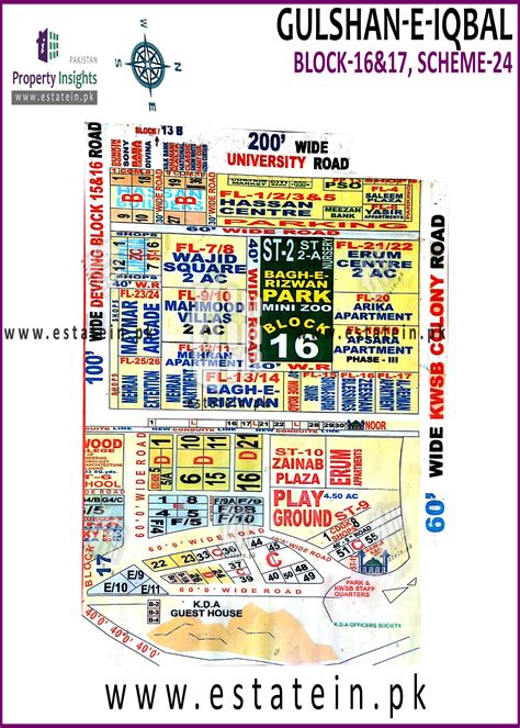 View High Resolution Project Society Maps Siteplan Of Gulshan E Iqbal Block 16 Gulshan E