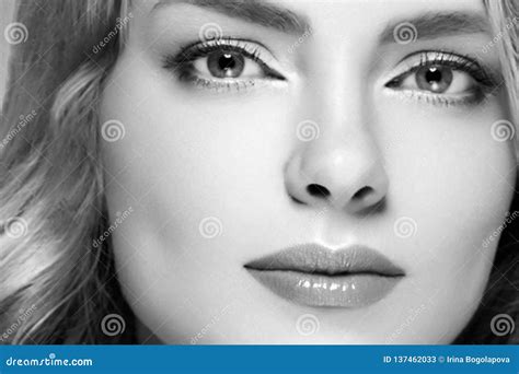 Amazing Woman Portrait Beautiful Girl With Long Wavy Hair Stock Image