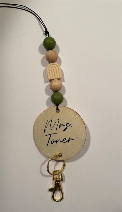 Teacher Lanyard Smiley Face Rainbow Daisy Beaded Lanyard Happy Face