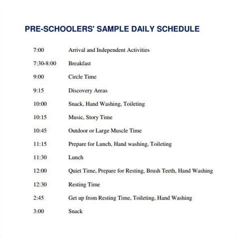 21+ Free Daily Schedule Template - Word Excel Formats
