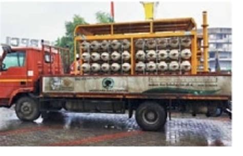 Leakage On Dabhoi Road In Tempo Carrying Cng Bottles દુઘર્ટના Cng