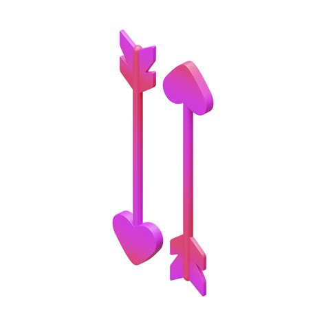 Valentine Arrows Isometric 3d Render Element 16017360 Png