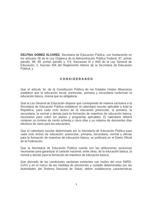 Acuerdo Calendario 2021 2022 Final Pdf Educación De La Primera