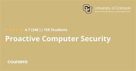 Proactive Computer Security Coursera