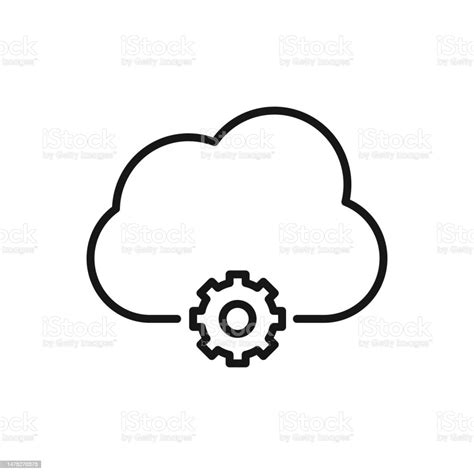 클라우드 컴퓨팅 설정의 편집 가능한 아이콘 흰색 배경에 격리된 벡터 그림 프레젠테이션 웹 사이트 또는 모바일 앱에 사용 0명에 대한 스톡 벡터 아트 및 기타 이미지 Istock