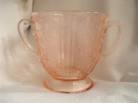 Vintage Pink Depression Glass Sugar Bowl By Bedglassandbeyond