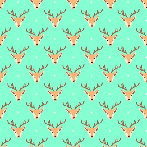 Premium Vector Seamless Christmas Pattern With Deer Vector Illustration