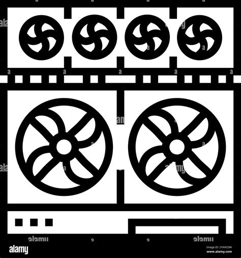 Cooling Fan Data Center Line Icon Vector Illustration Stock Vector
